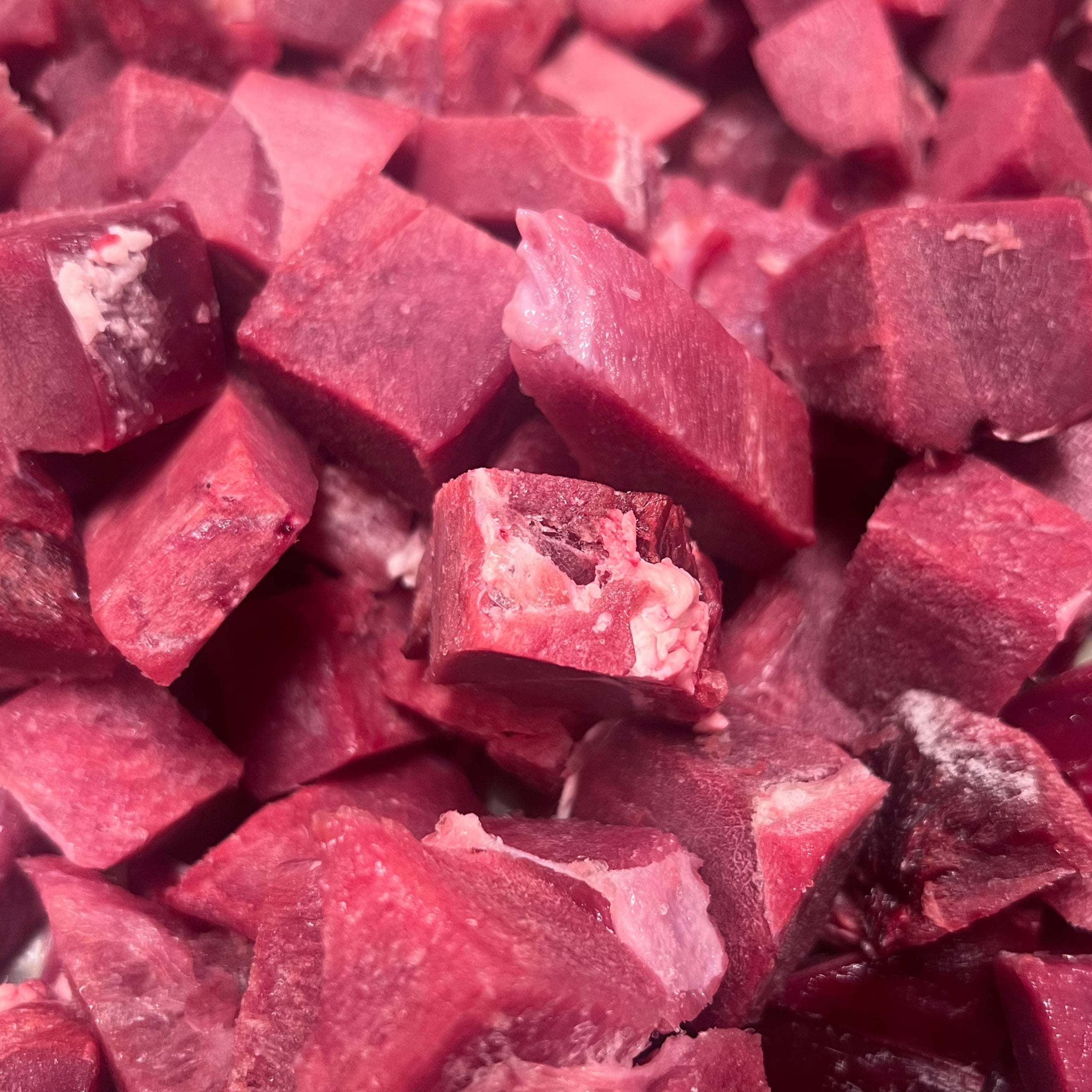 Cat and Kitten Frozen Raw Food - Diced Beef & Veal Organs Raw Cat Food