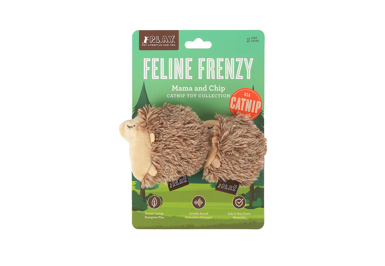 Feline Frenzy Mama & Chip Hedgehog Cat Toy - Pet Essentials Warehouse